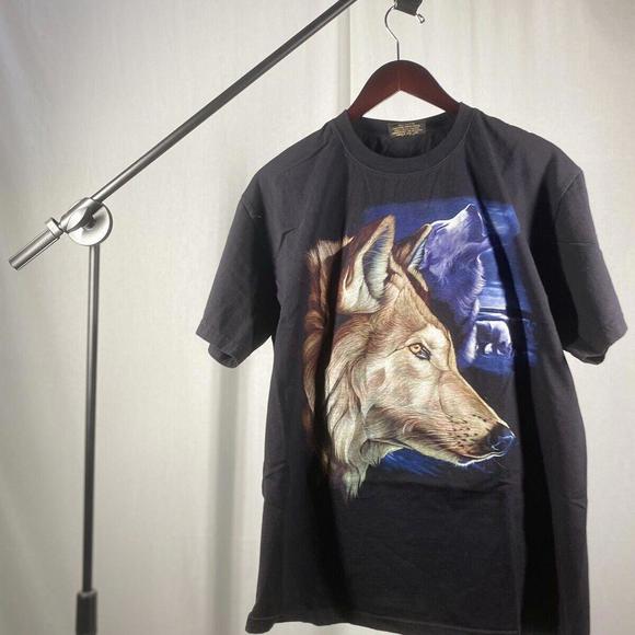 Solid | Shirts | Vintage 99s Howling Wolf Monochromatic Tshirt | Poshmark
